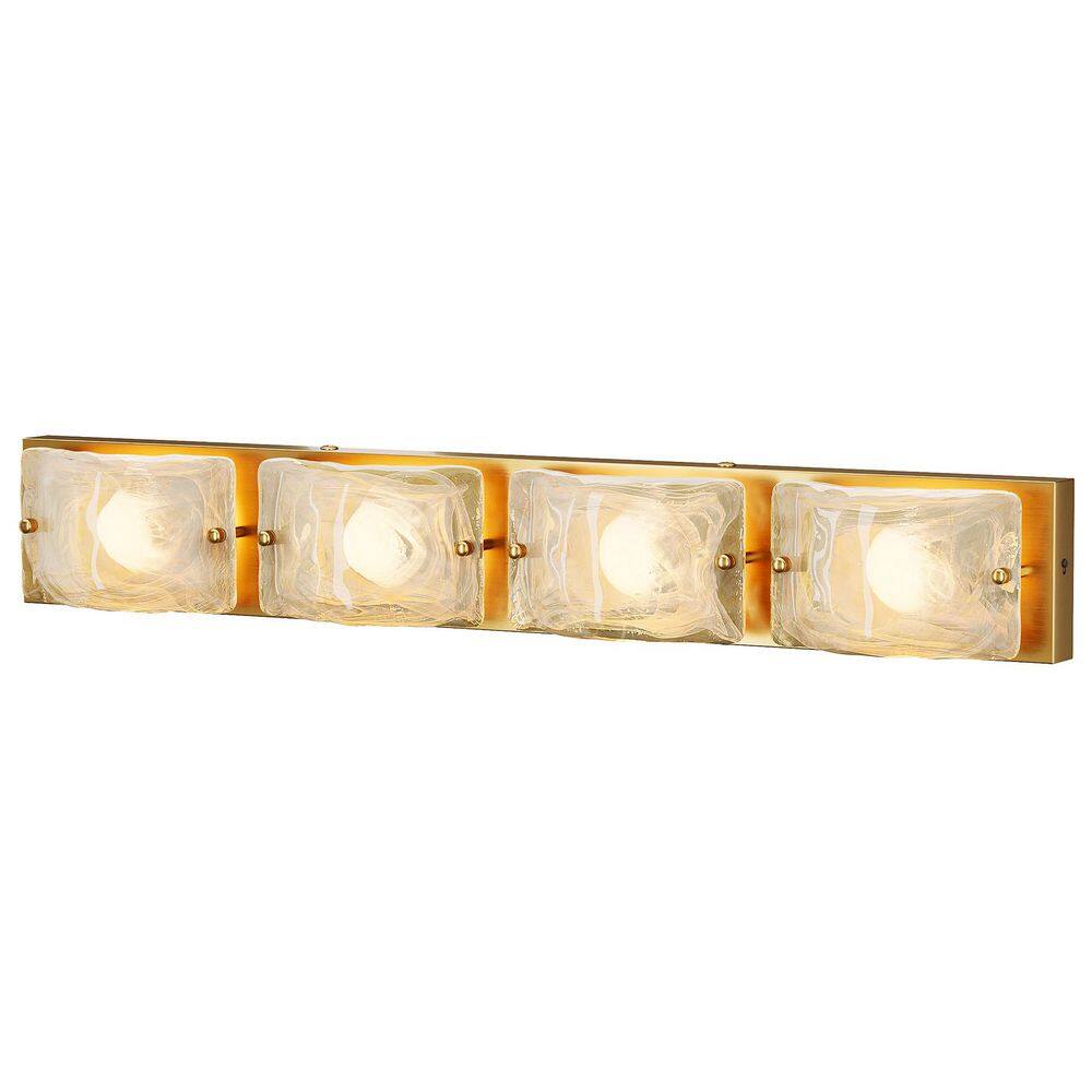 BYBLIGHT 29.1 in. 4-Light Gold LED Bathroom Vanity Light, Retro Wall ...