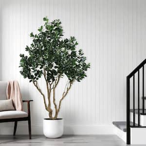 7FT Tall Artificial Banyan Tree Large Imitation Potted Green Plant with ...