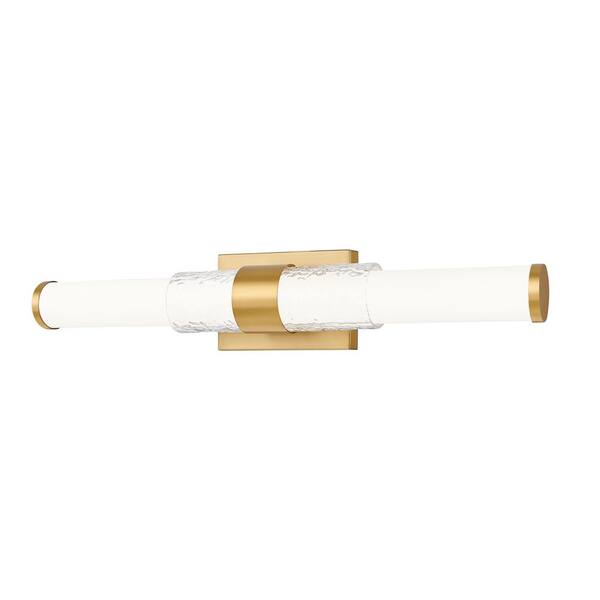 Egon 25 in. 1 Light Modern Gold LED Vanity Light with Matte Opal Glass ...