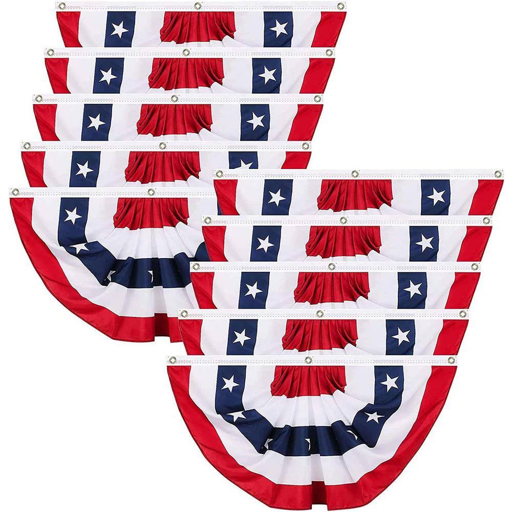 Afoxsos American Pleated Fan Flag 1-1/2 ft. x 3 ft. Mini Fans Bunting ...