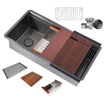 eModernDecor Workstation Undermount Stainless Steel 48 in. 16-Gauge ...