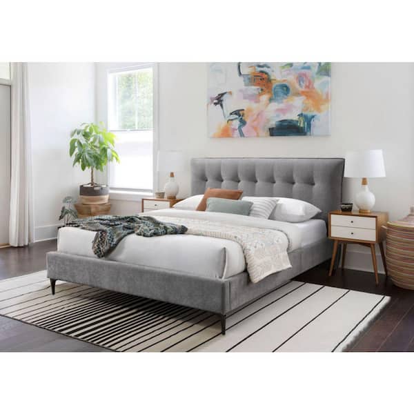 SAFAVIEH Rexsie Gray Metla Frame Queen Panel Bed SFV1802B-Q - The Home ...