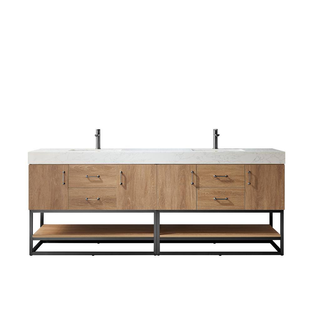 ROSWELL Alistair 84 in. W x 22 in. D x 34 in. H Double Sink Bath Vanity ...