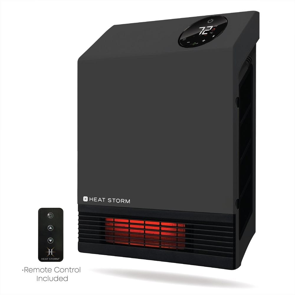 Heat Storm 1,000-Watt Gray Deluxe Indoor Infrared Wall Heater HS-1000 ...