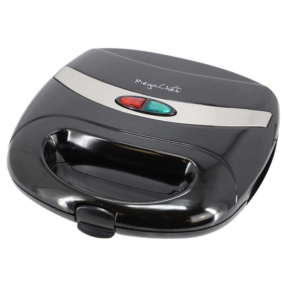 MegaChef Electric Compact Aluminum Nonstick Sandwich Maker in Black ...
