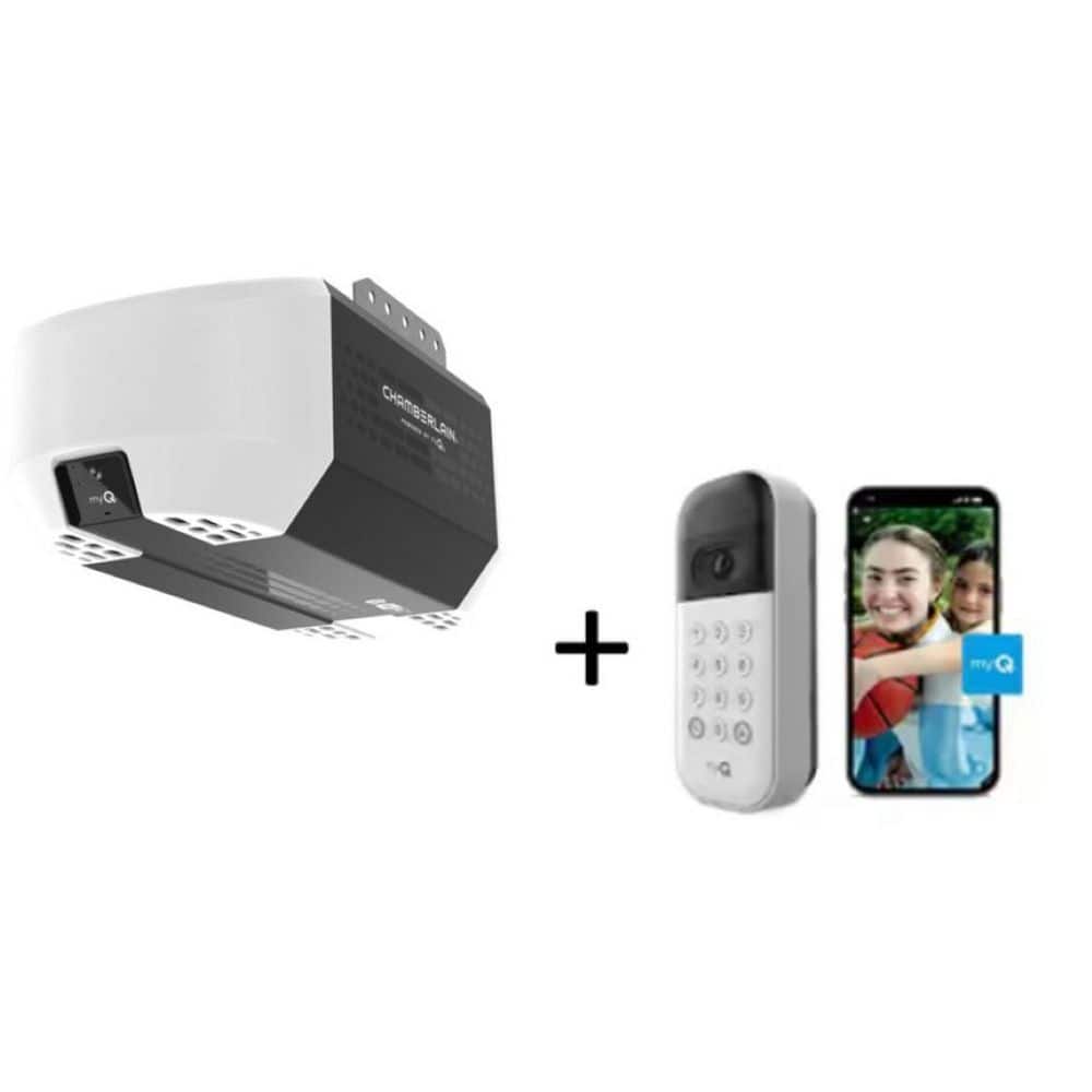 Chamberlain 3/4 HP Smart Belt Drive Garage Door Opener with Video Plus ...