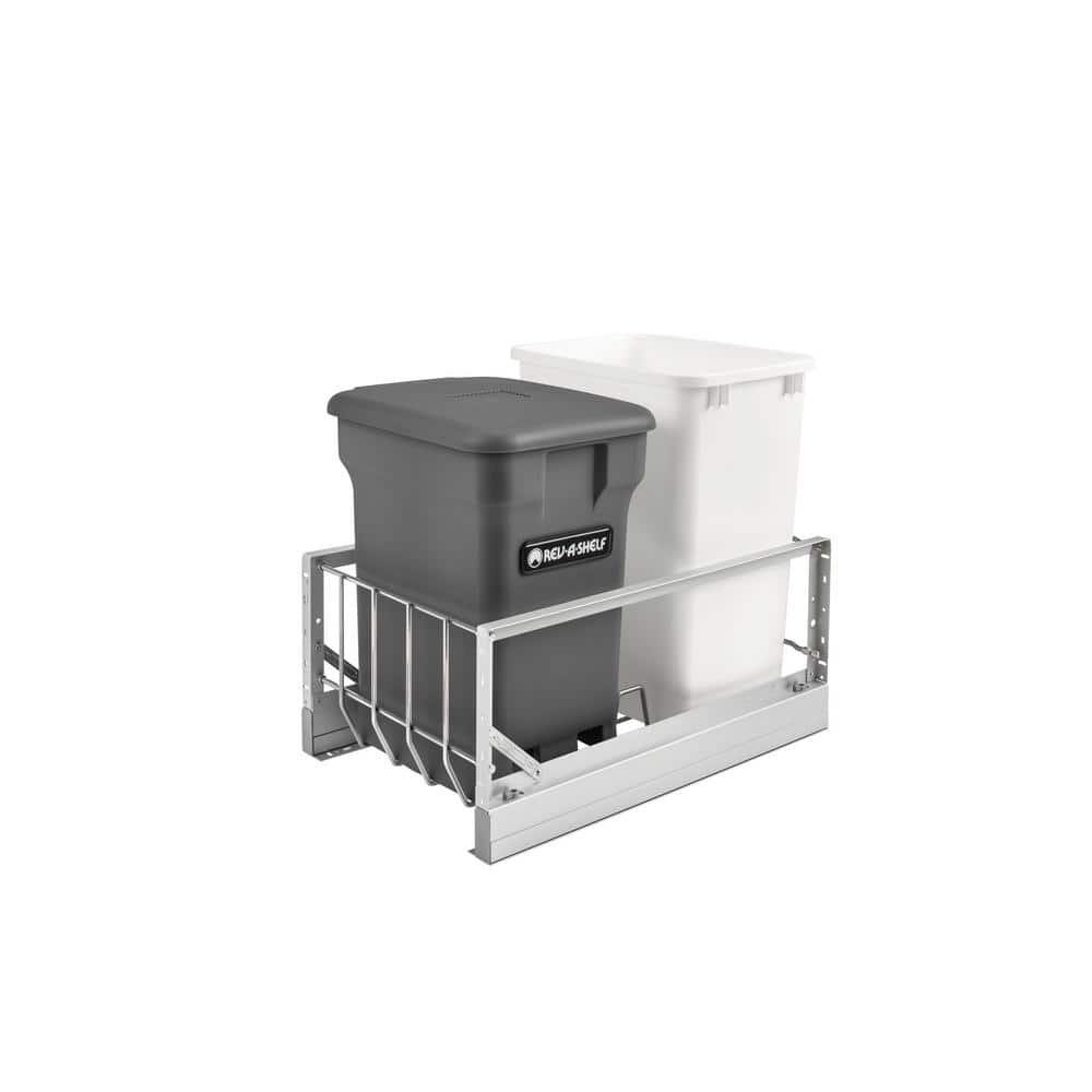 Rev-A-Shelf Aluminum 35 qt. Waste Container Pull-Out with Orion Gray ...