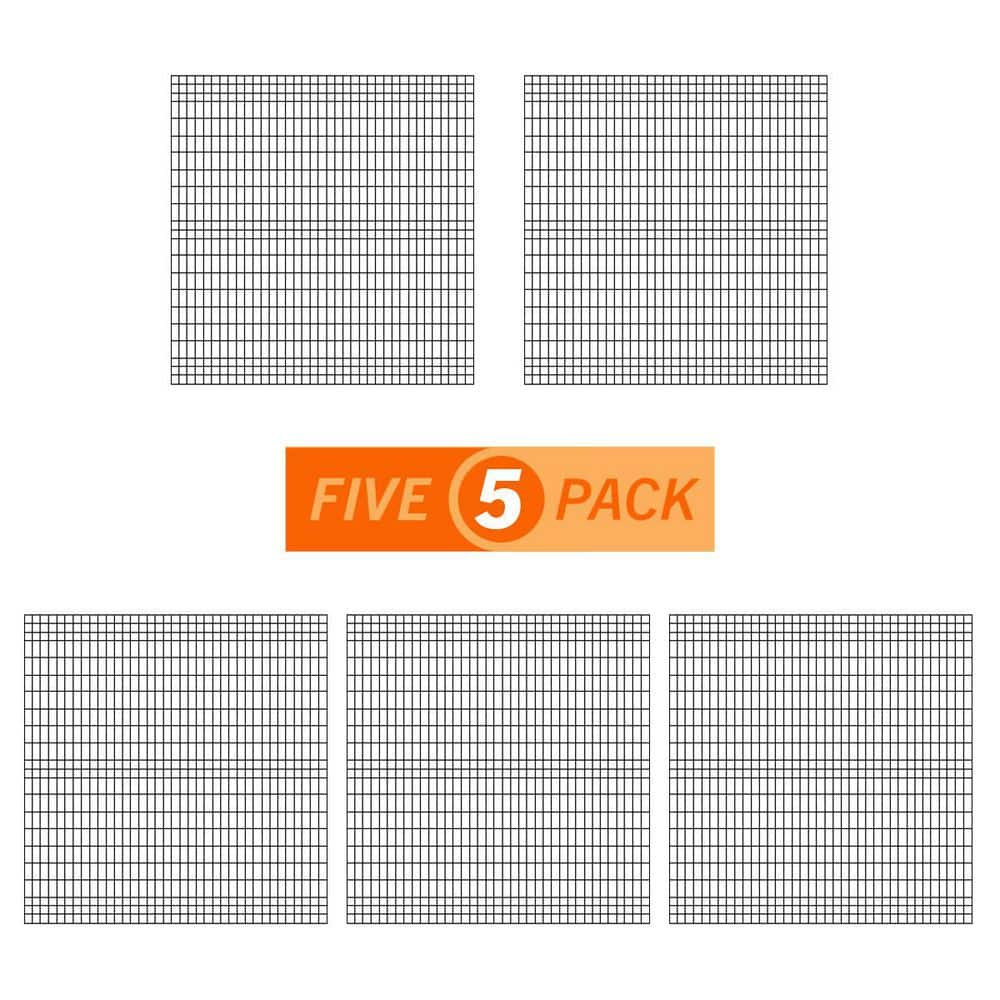 FORGERIGHT 6 ft. H x 6 ft. W Deco Grid Black Steel Fence Panel (5-Pack ...