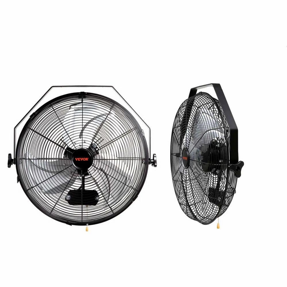 cadeninc Black 18 in. 3-Speed Industrial High Velocity Wall Mount Fan w ...