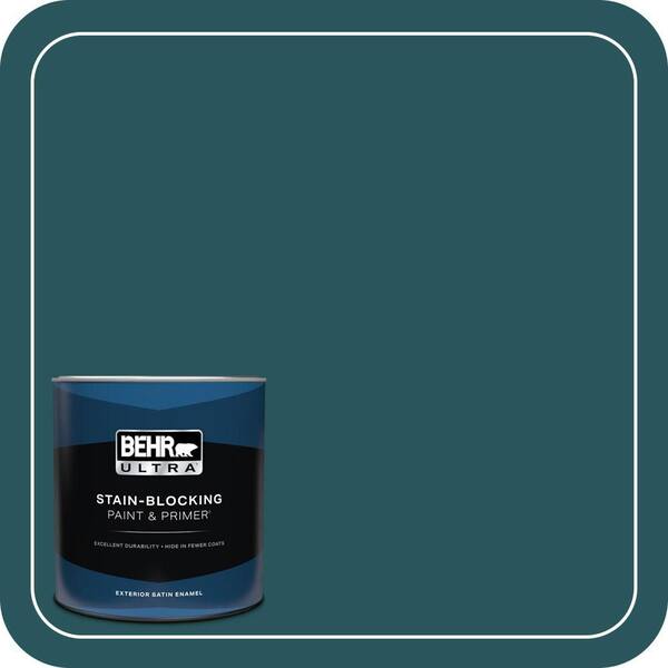 BEHR ULTRA 1 qt. #MQ6-1 Ocean Abyss Satin Enamel Exterior Paint ...