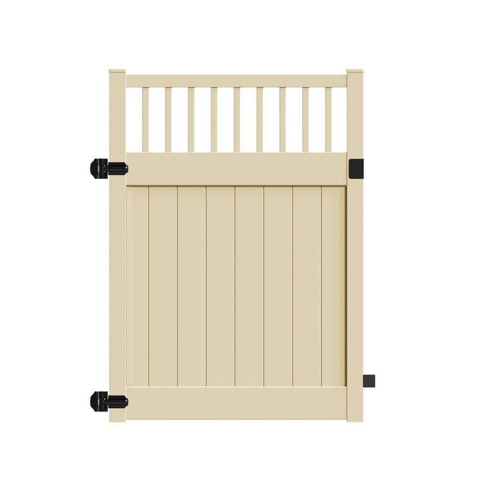 Barrette Outdoor Living Rainier 5 ft. x 6 ft. Sand Vinyl Closed Picket ...