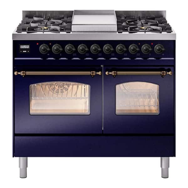 ILVE Nostaglie II 40 in. 6-Burners Freestanding Dual Fuel Range in ...