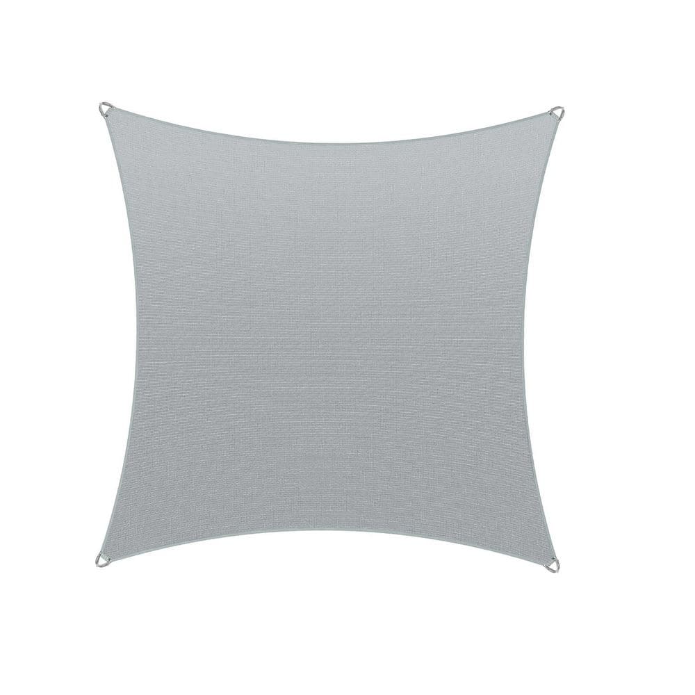 ROYAL SHADE 12 ft. x 12 ft. Grey Square Pro Ring Sun Shade Sail Canopy ...