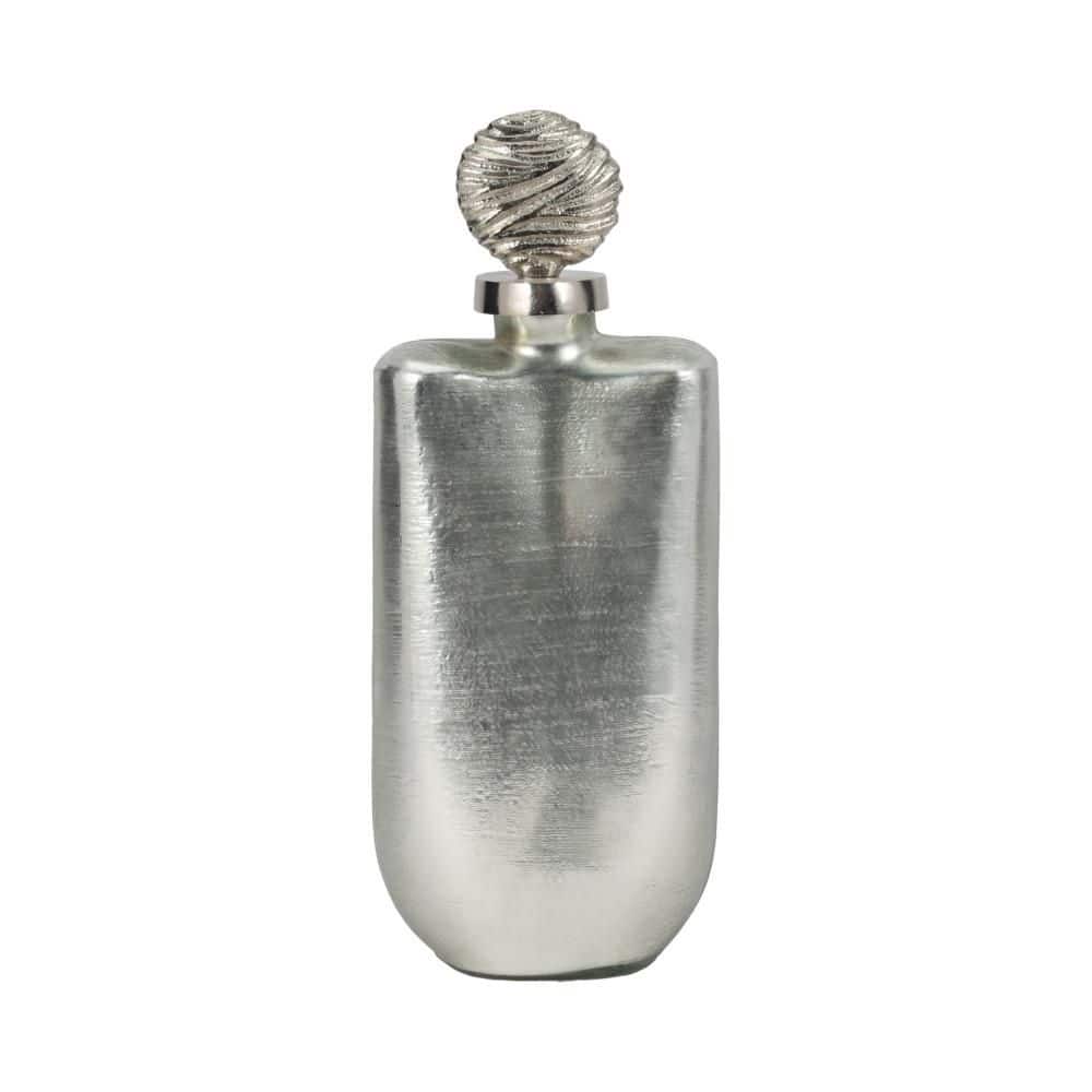 Liv & Skye 16 in. Gold/Silver Glass Metallic Bottle with Orb Top 18683 ...