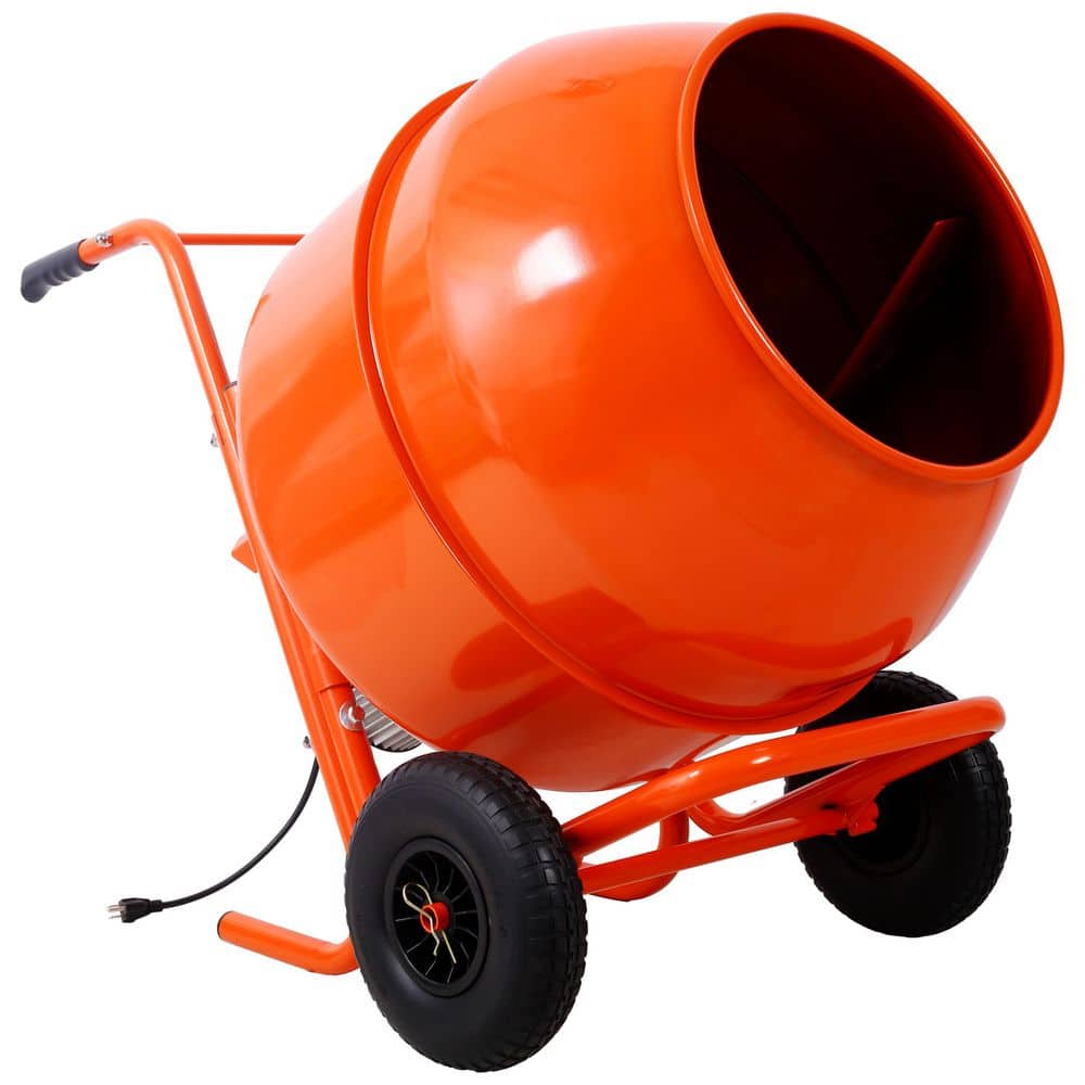 Tatayosi 8 cu. ft. Horizontal Portable Cement Mixer, 224L Wheel Barrow Portable Cement Concrete ...