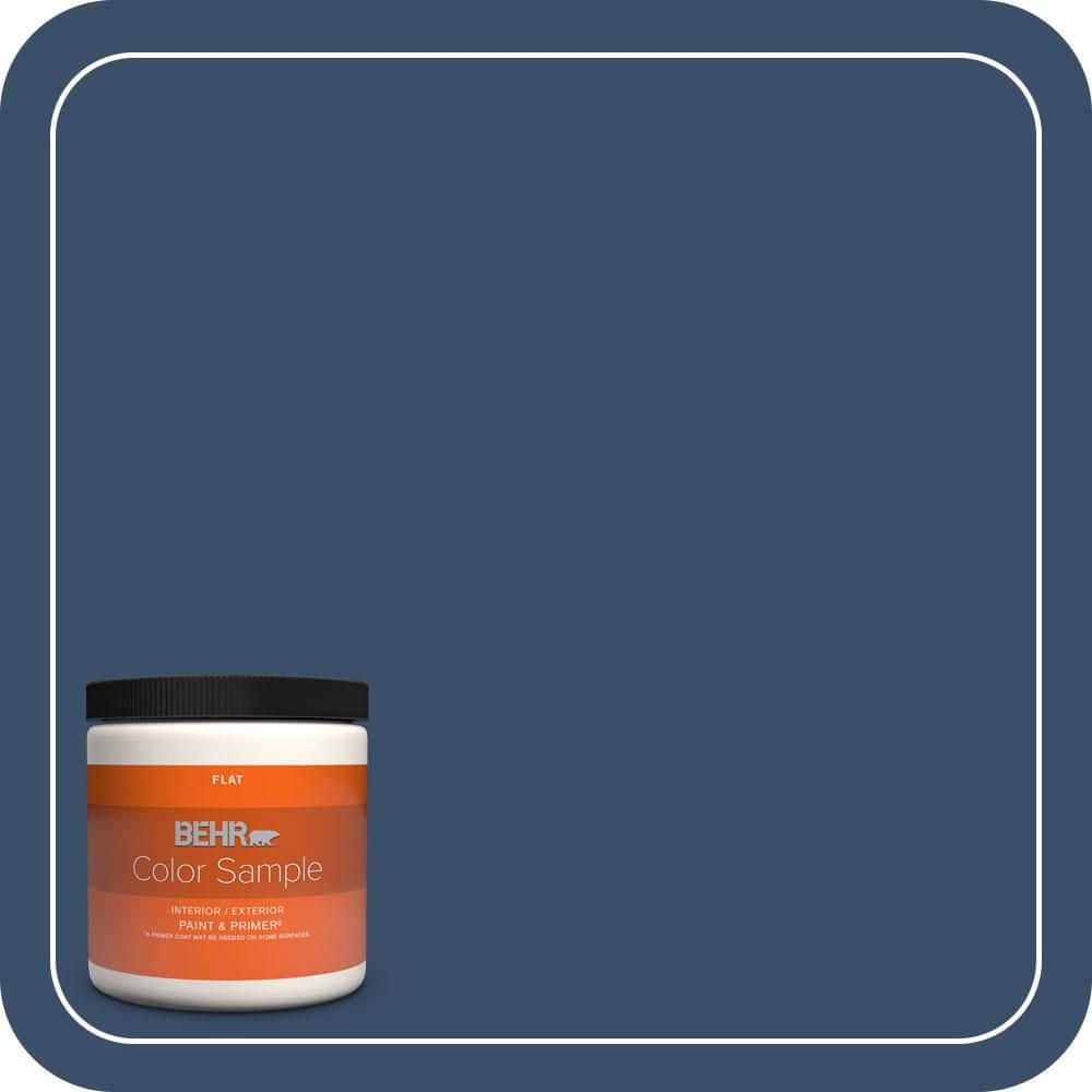BEHR PREMIUM PLUS 8 oz. #M510-7 Inked Flat Interior/Exterior Paint ...