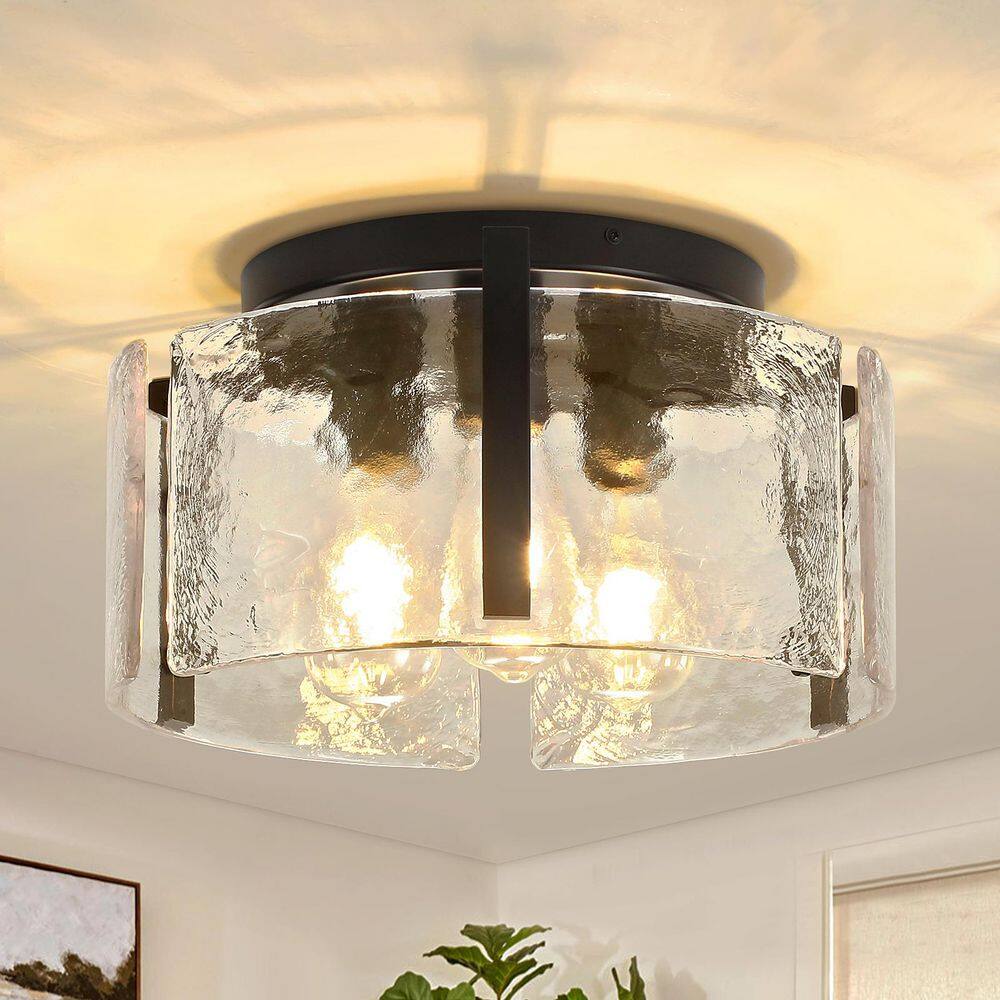 ZSMIHDOH 14.96 in. 3-Light Modern Flush Mount Ceiling Light with Water ...