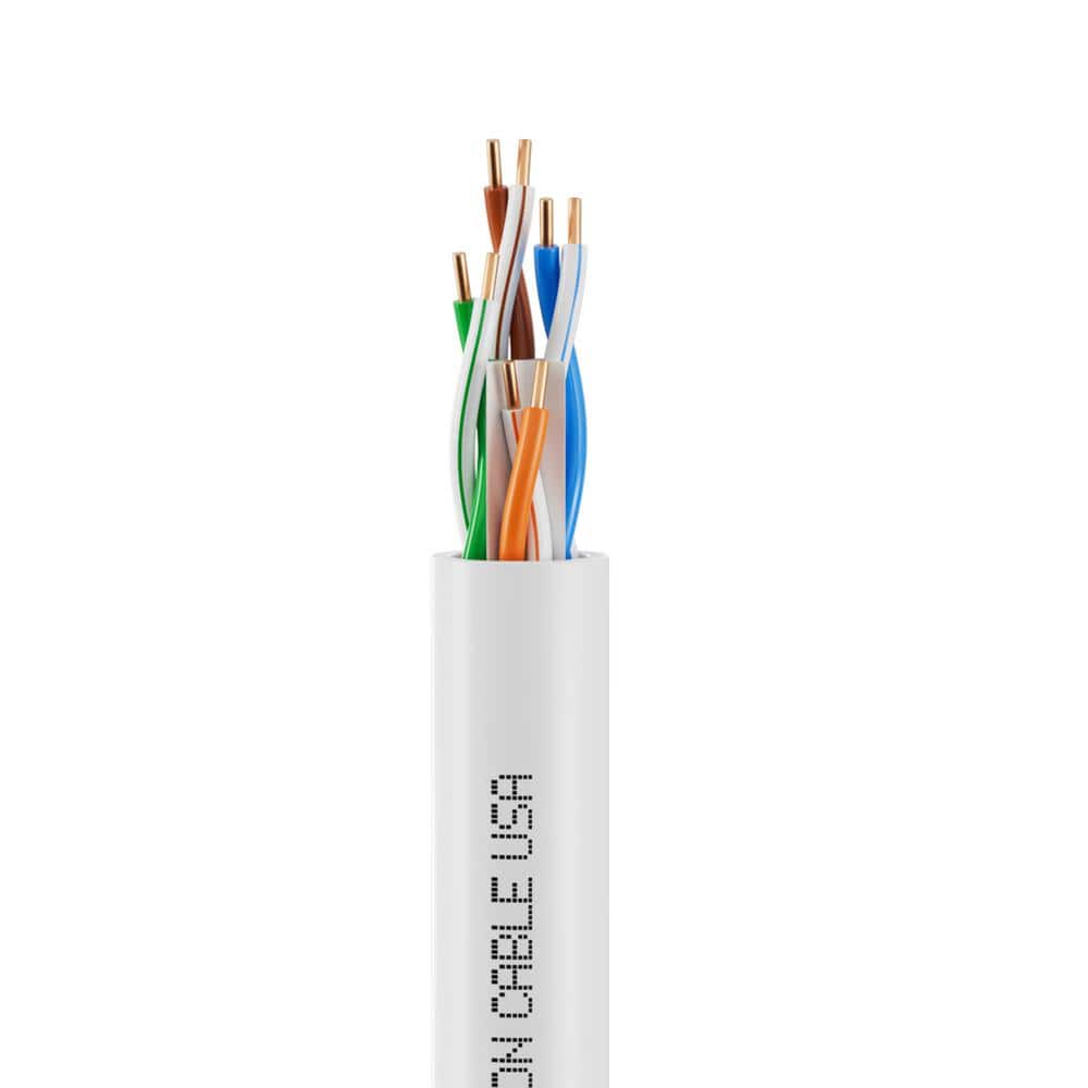 Syston Cable Technology 50 ft. White 23/4 Solid Copper Cat6e CMR (Riser ...
