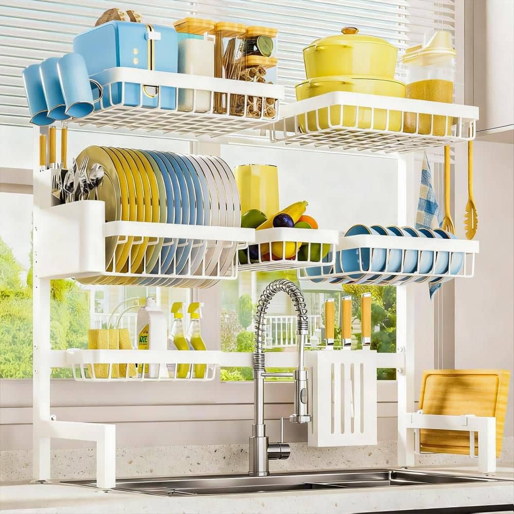 Numhew 39 in. W x 11.8 in. D x 30 in. H Over The Sink Dish Drainer ...
