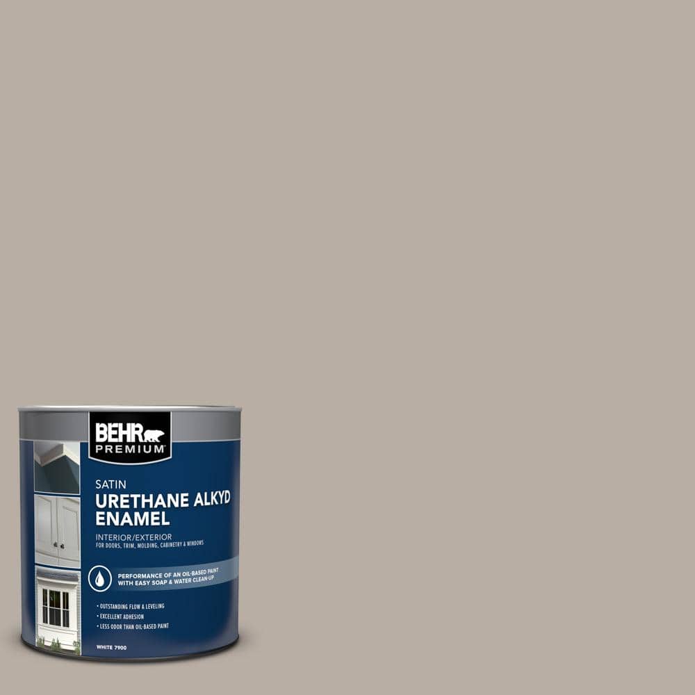 BEHR PREMIUM 1 qt. #T18-08 Off The Grid Satin Enamel Urethane Alkyd ...