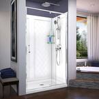 DreamLine Flex 36 in. D x 48 in. W x 74.75 in. Framed Pivot Shower Door in Chrome with Black ...