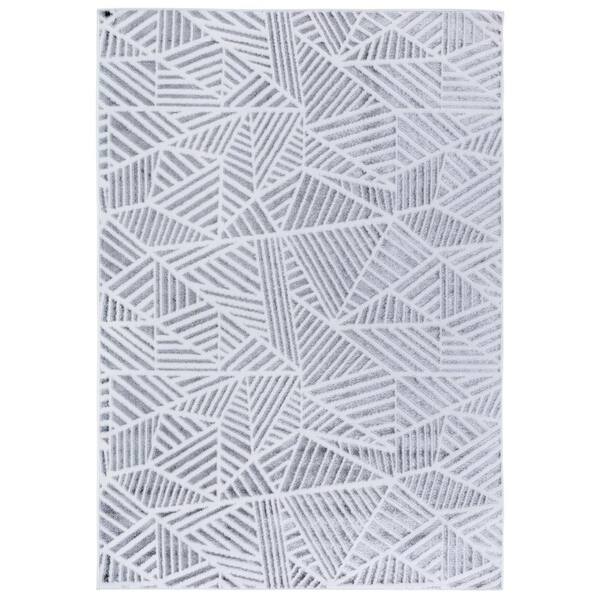 SAFAVIEH Maya Ivory/Gray 8 ft. x 10 ft. Geometric Triangle Area Rug ...