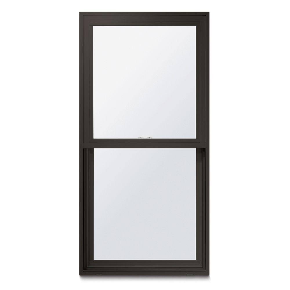 Andersen 35-1/2 in. x 59-1/2 in. 100 Series Dark Bronze Single-Hung ...