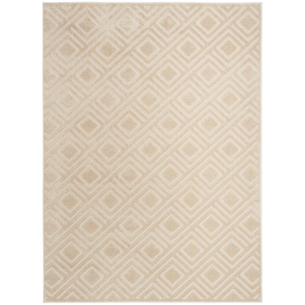 Nourison Casual Beige 7 ft. x 9 ft. Checker Contemporary Area Rug ...