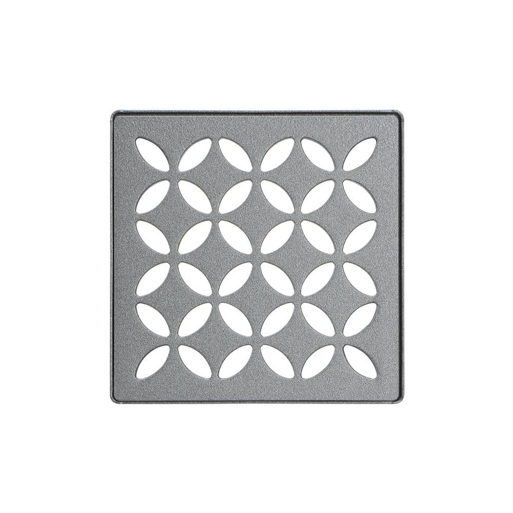 Schluter Kerdi-Drain 4 in. Pewter Floral Drain Grate Floor Drain ...