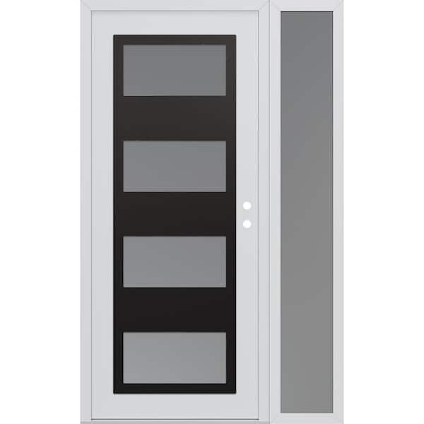 Tessari Doors C2 52 in. x 80 in. Black P Left-Hand/Inswing Frosted ...