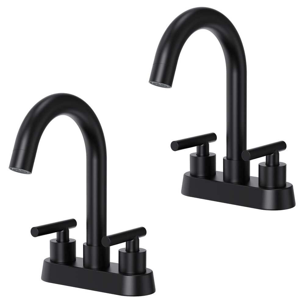 EVERSTEIN 2-Pack 4 in. Centerset Double-Handle Bathroom Sink Faucet 2 ...