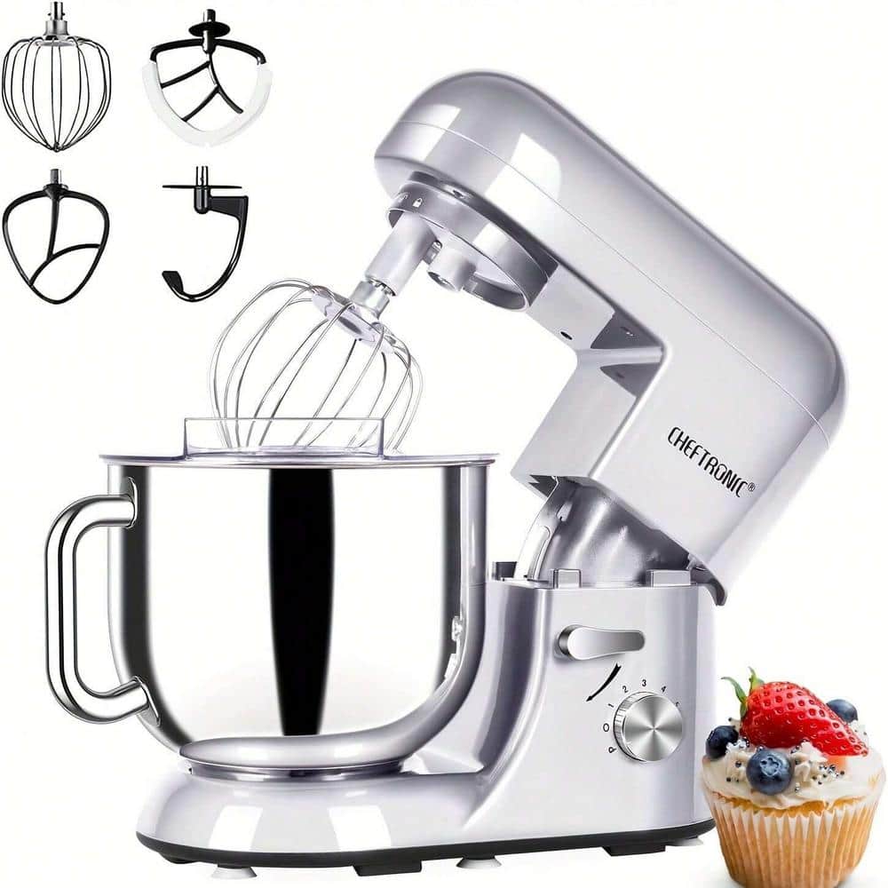 JEREMY CASS BigChef 6 qt. 650-Watt 6-Speed Stainless Steel Stand Mixer ...