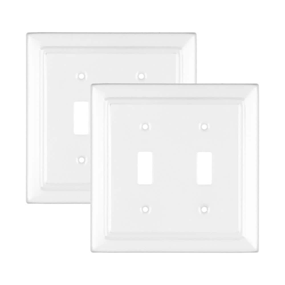 Monarch Abode Architectural 2-Gang Classic White Toggle Metal Wall ...