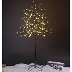 Lightshare 4 ft. Pre-Lit LED Birch Tree Artificial Christmas Tree with ...