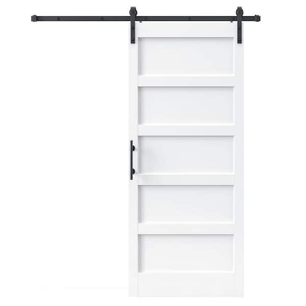 easelife 42 in. x 80 in. 5-Panel Solid MDF White Finished Interior ...