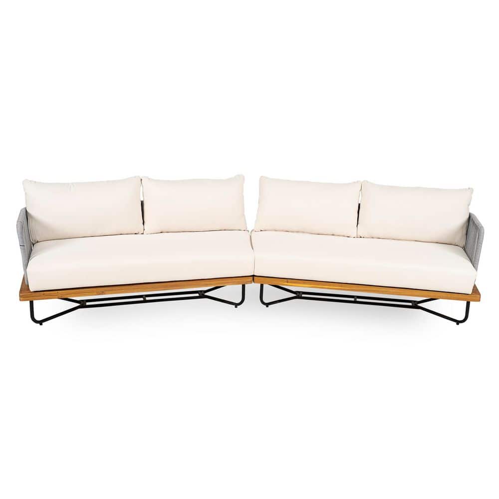 CHRISTOPHER KNIGHT HOME Hedda Patio 2-Piece Solid Wood and Rope Weave ...