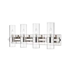 Lawson 4.75 in. 1-Light Wall Sconce Brushed Nickel with Clear Glass ...