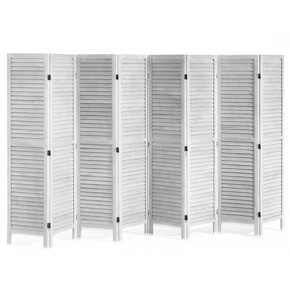 VEVOR Wood Room Divider, 8 Panel Wood Folding Privacy Screen, 66.9 in ...