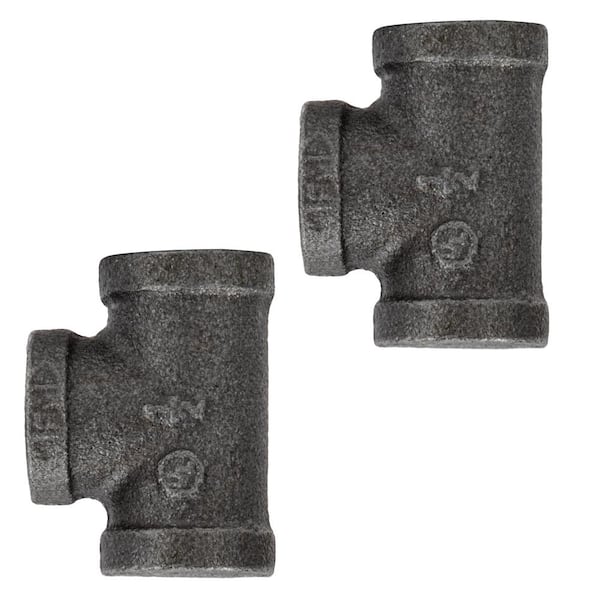 STZ 1/2 in. Black Iron Tee (2-Pack) 360 T-12-2