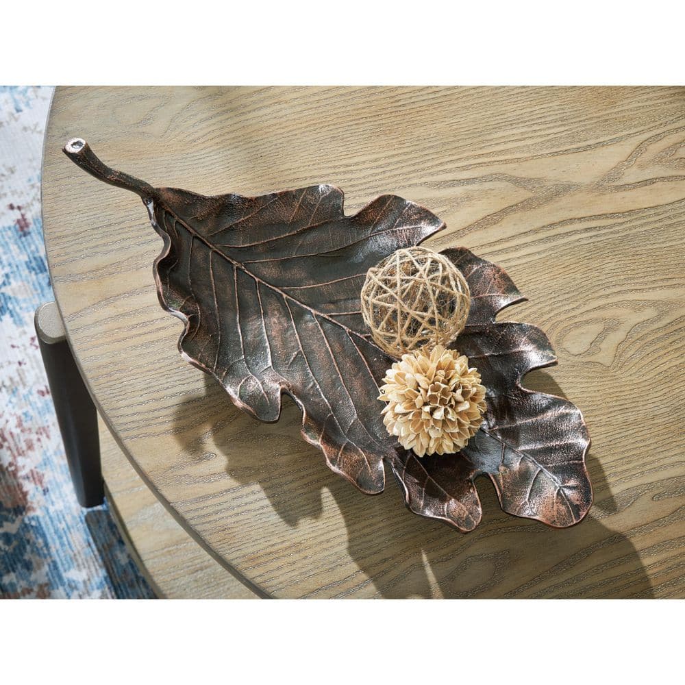 Signature DESIGN BY ASHLEY Avermund Brown 21 in. x 4 in. Leaf-shaped ...