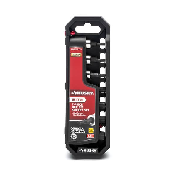 Husky Bite 3/8 in. Drive SAE Bit Socket Set (7-Piece) HB3DBS7S - The ...