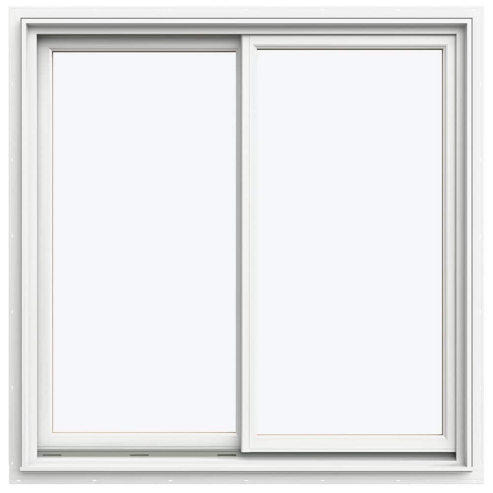 JELD-WEN 47.3125 in. x 47.5625 in. W-5500 Left-Hand Sliding Wood Clad ...