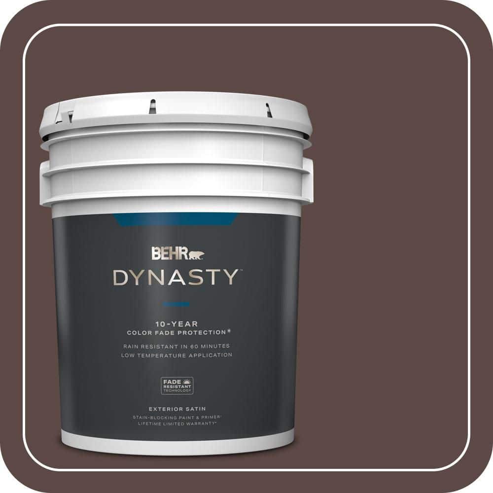 BEHR DYNASTY 5 gal. #MQ1-58 Chocolate Soul Satin Enamel Exterior Stain ...