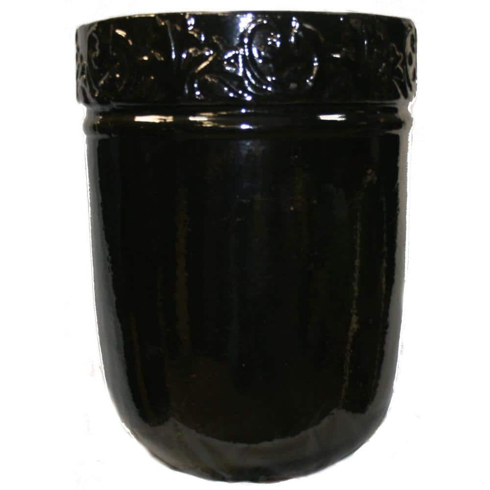 Reviews for 12.25 in. Ceramic Small Jackson Bullet Pot in Black Gloss ...