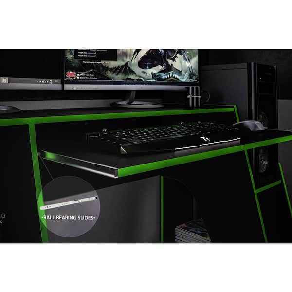 Black and green gaming desk store
