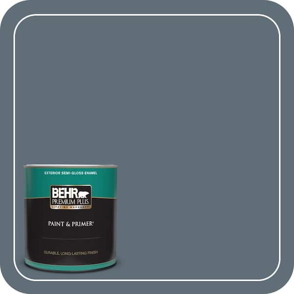 BEHR PREMIUM PLUS 1 qt. #N480-6 NYPD Semi-Gloss Enamel Exterior Paint ...