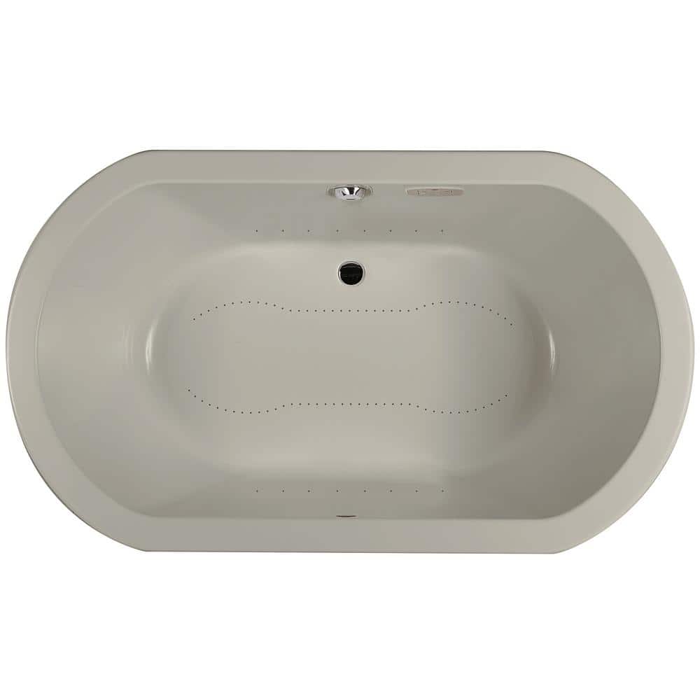 JACUZZI ANZA 66 in. x 36 in. Oval Air Bath Bathtub with Center Drain in ...