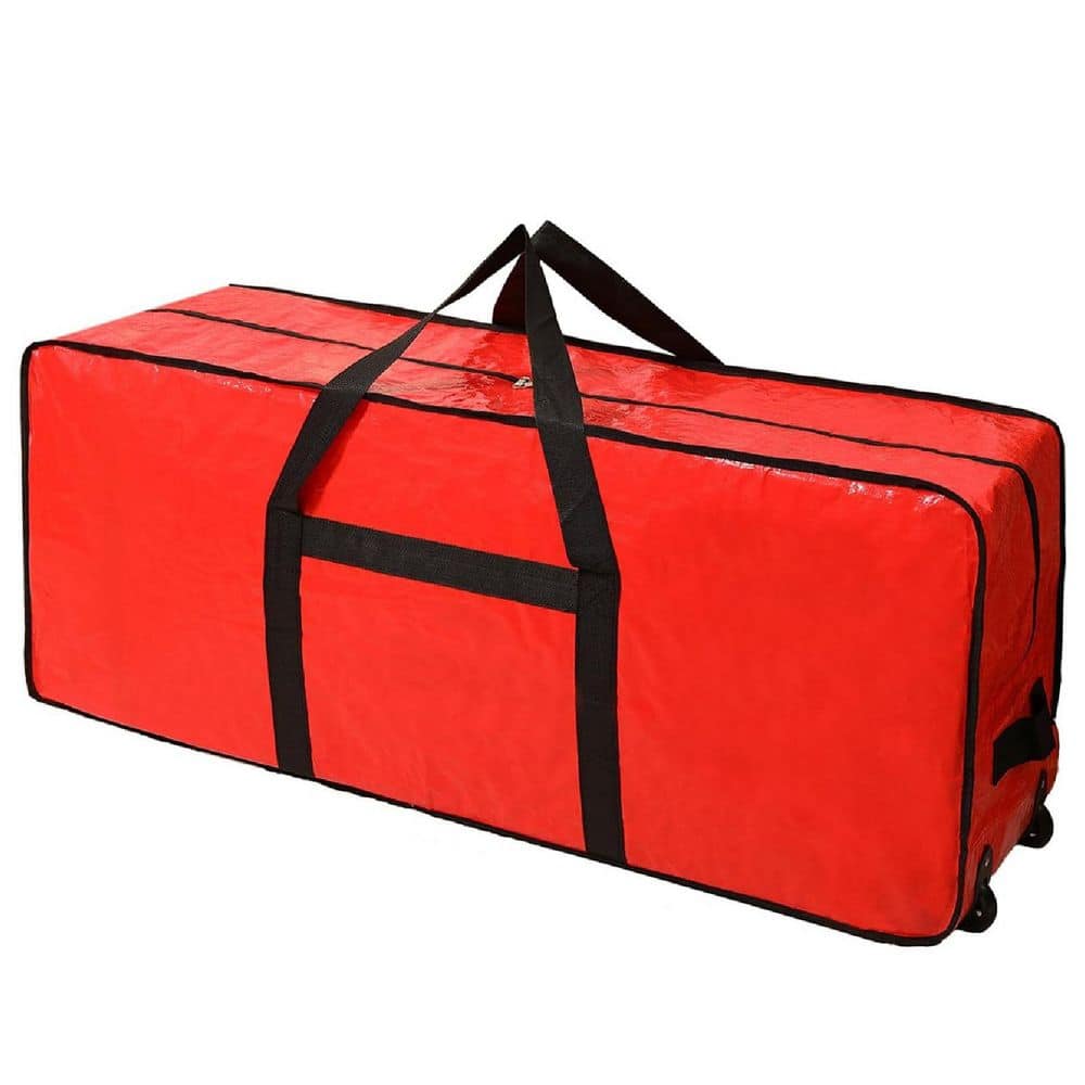 50 in. Red Christmas Tree Storage Bag with Zipper, Reinforced Carrying ...