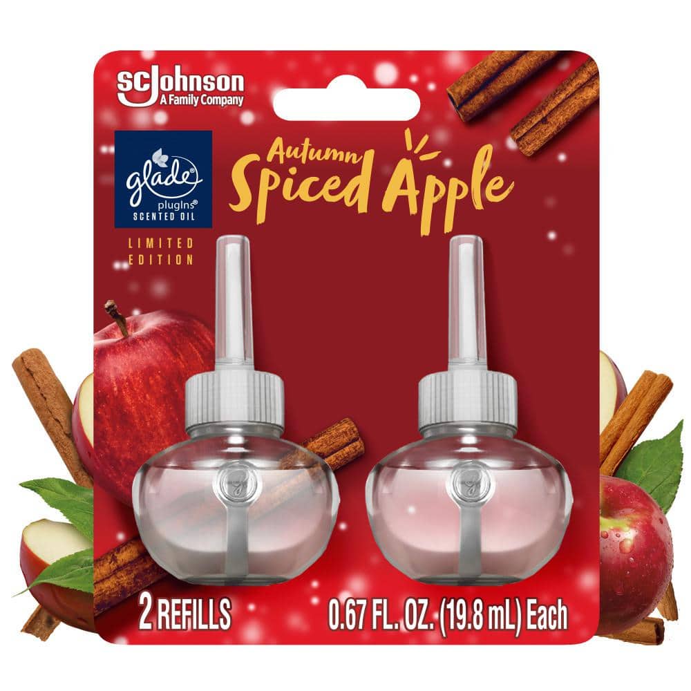 Glade 1.34 oz. Autumn Spice Apple Plug-In Air Freshener Refill (2 ct ...