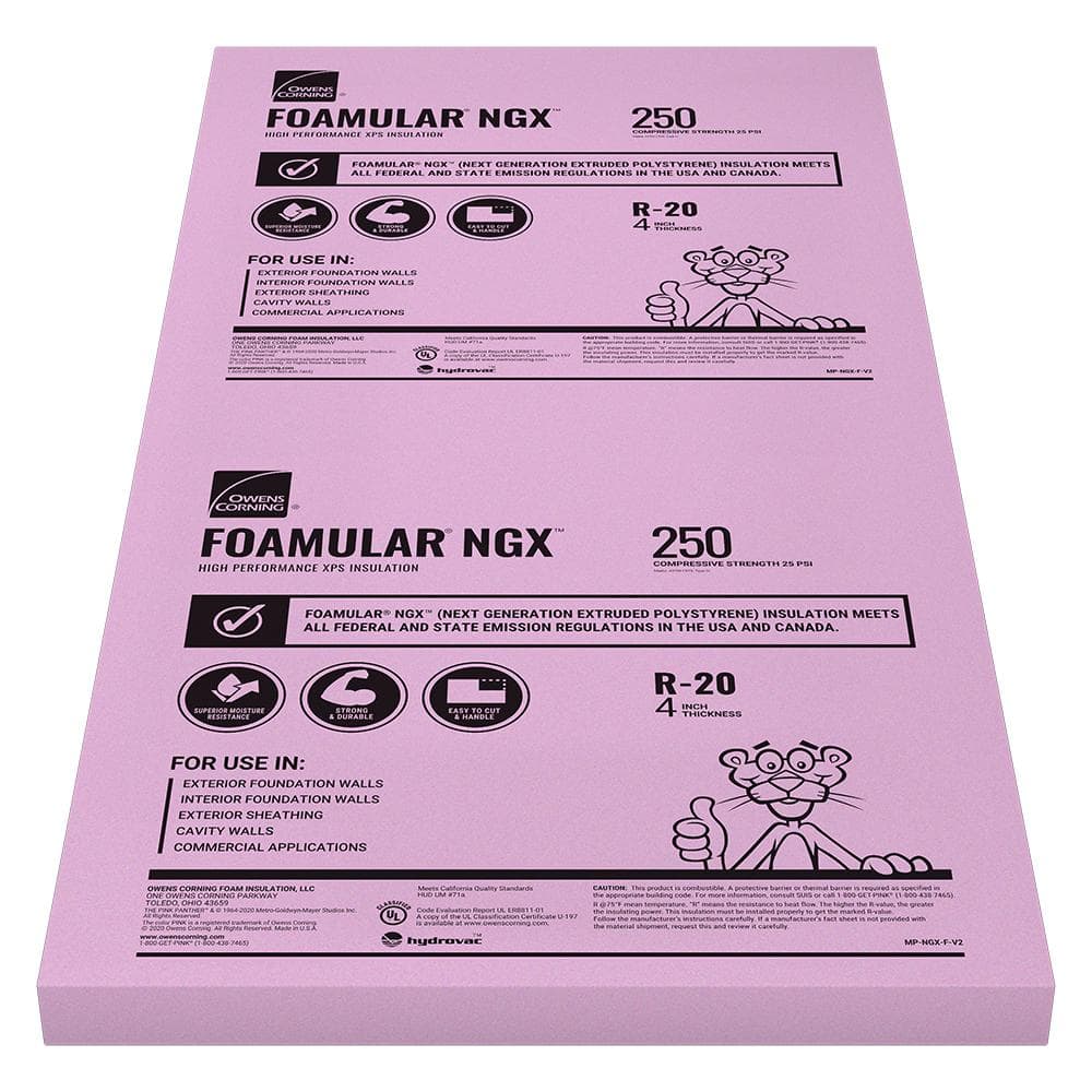 Owens Corning FOAMULAR NGX F-250 4 in. x 48 in. x 8 ft. Square Edge R ...